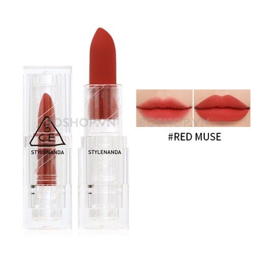 Son 3CE vỏ trong Red Muse 3,5g - Màu đỏ tươi – LV PERFUME