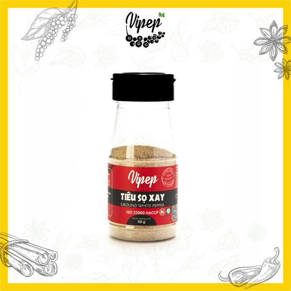 Tiêu Sọ Xay Tự Nhiên Vipep Hũ Nhựa 50g – GIA VỊ VIPEP