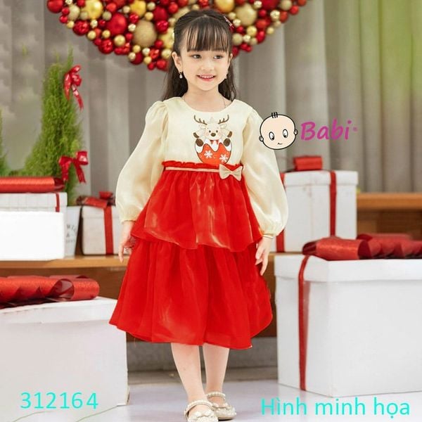 Đầm Giáng Sinh Tơ Ánh Kim Tay Phồng Đáng Yêu (10kg-37kg) – Babi.vn