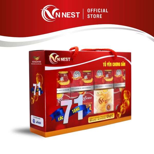 LỐC 7 TẶNG 1 HUYẾT YẾN CHƯNG SẴN THƯỢNG HẠNG VN NEST 12% TỔ YẾN - B – YẾN SÀO VN NEST