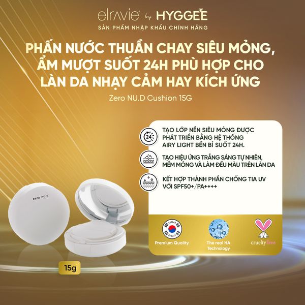 [ Elravie by Hyggee ] Phấn nước thuần chay Elravie Zero nu.D Cushion – HYGGEE Store