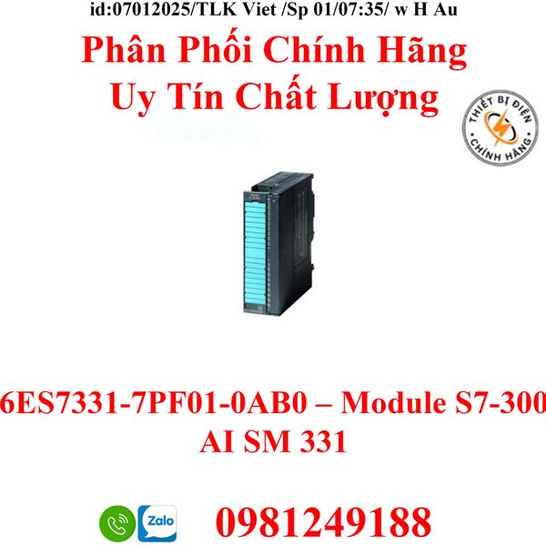 Module 6ES7331-7PF01-0AB0 – Module S7-300 AI SM 331 – thietbidienchinhhang