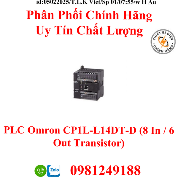 PLC Omron CP1L-L14DT-D (8 In / 6 Out Transistor) – thietbidienchinhhang
