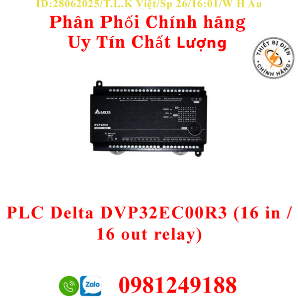 PLC Delta DVP32EC00R3 (16 in / 16 out relay) – thietbidienchinhhang