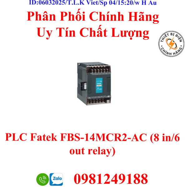 PLC Fatek FBS-14MCR2-AC (8 in/6 out relay) – thietbidienchinhhang