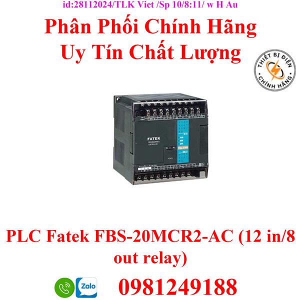PLC Fatek FBS-20MCR2-AC (12 in/8 out relay) – thietbidienchinhhang