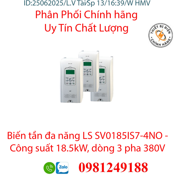 Biến tần đa năng LS SV0185IS7-4NO - Công suất 18.5kW, dòng 3 pha 380V – thietbidienchinhhang