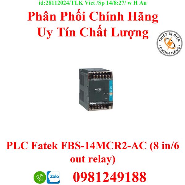 PLC Fatek FBS-14MCR2-AC (8 in/6 out relay) – thietbidienchinhhang