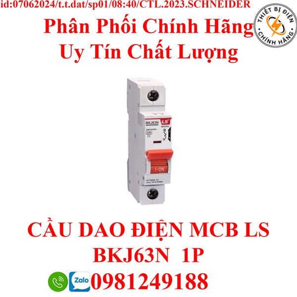MCB LS BKJ63N 1P – thietbidienchinhhang