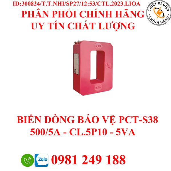 BIẾN DÒNG BẢO VỆ PCT-S38 400/5A - CL.5P10 - 5VA – thietbidienchinhhang