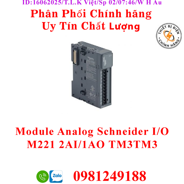Module Analog Schneider I/O M221 2AI/1AO TM3TM3 – thietbidienchinhhang