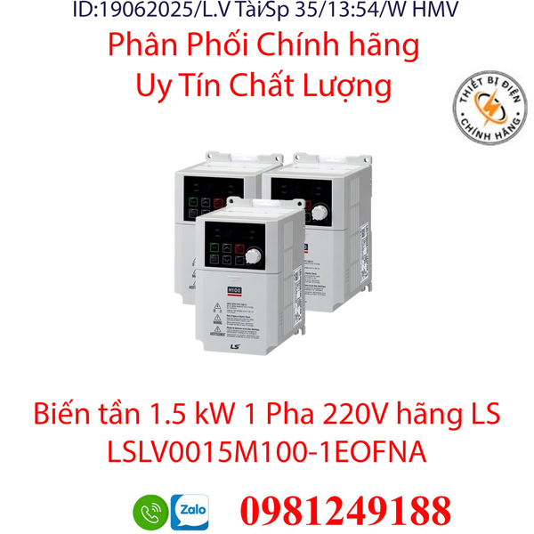 Biến tần 1.5 kW 1 Pha 220V hãng LS LSLV0015M100-1EOFNA – thietbidienchinhhang