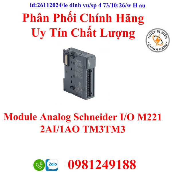 Module Analog Schneider I/O M221 2AI/1AO TM3TM3 – thietbidienchinhhang