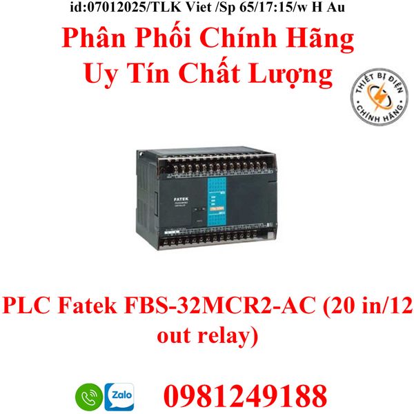 PLC Fatek FBS-32MCR2-AC (20 in/12 out relay) – thietbidienchinhhang