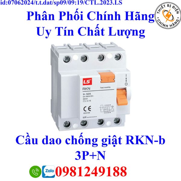 Cầu dao chống giật RKN-b 3P+N – thietbidienchinhhang