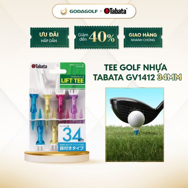 Tee Golf Nhựa Cao Cấp Tabata , Chân đỡ phát bóng GV1412 | 34mm 40mm 4 – Goda Golf