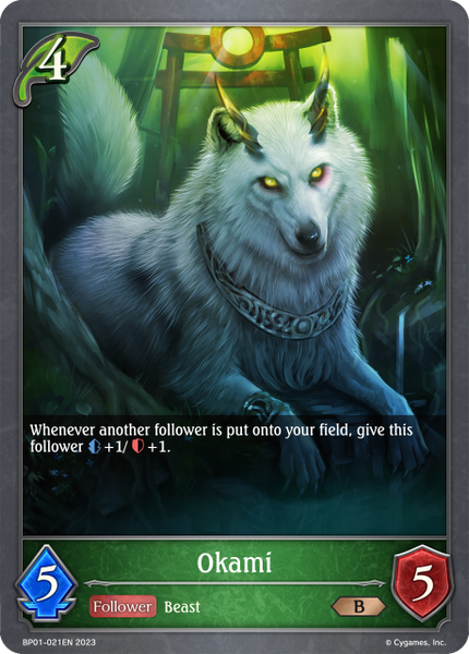 Thẻ bài Shadowverse Evolve BP01-021EN - Okami - Forestcraft - Follower – The Elite Card Game Store