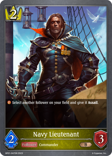 Thẻ bài Shadowverse Evolve BP01-047EN - Navy Lieutenant - Swordcraft - – The Elite Card Game Store