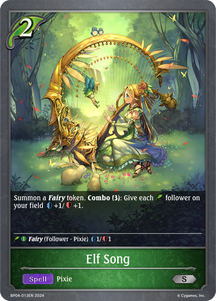 Thẻ bài Shadowverse Evolve BP04-013EN - Elf Song - Forestcraft - Spell – The Elite Card Game Store