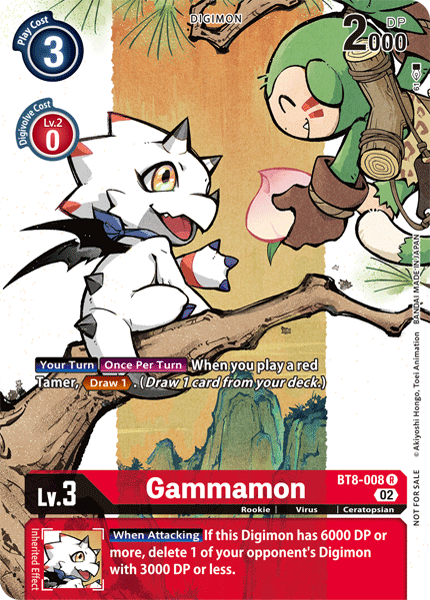 Thẻ bài Digimon BT8-008 - Gammamon (Alternate Art) (Digimon Illustrati – The Elite Card Game Store