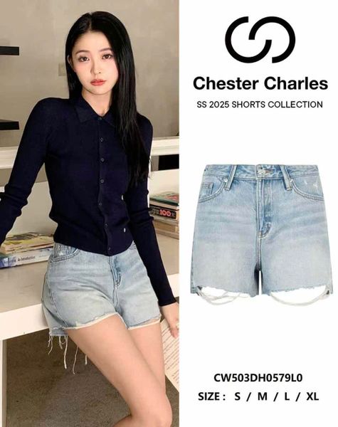 Quần sooc jean rách – Chester Charles