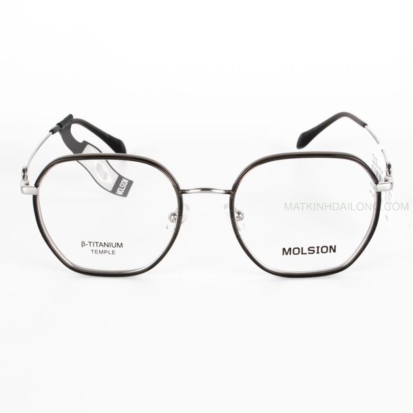 GỌNG KÍNH MOLSION MH6001-B15C β- TITANIUM KIỂU TRÒN ĐA GIÁC VUÔNG NAM – MẮT KÍNH ĐẠI LONG