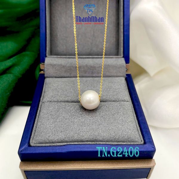Dây chuyền ngọc trai nuôi tự nhiên màu trắng ánh hồng - size ngọc 10 l – Ngọc Trai Thanh Nhàn ...