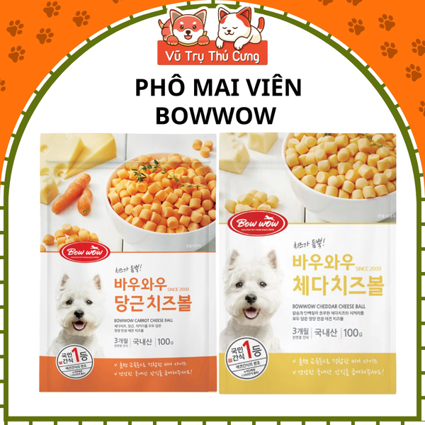 Phô mai viên cho Chó Bowwow Hàn Quốc 100g – Vũ Trụ Thú Cưng