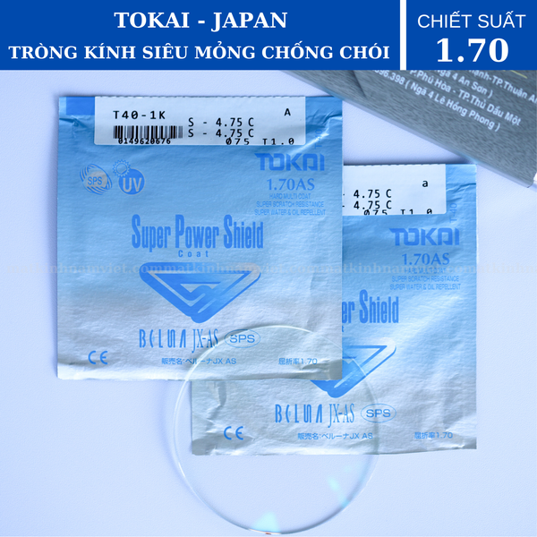 Tròng Kính Siêu Mỏng Tokai Super Power Shield 1.70 AS SPS UV400 – Mắt Kính Nam Việt