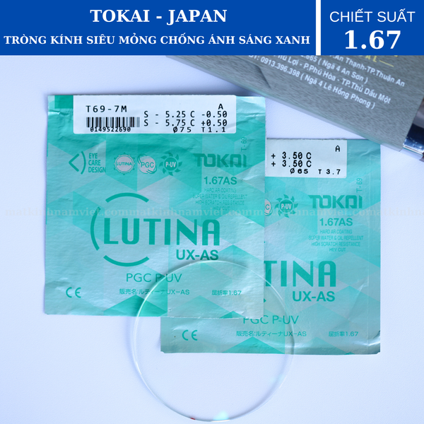 Tròng Kính Siêu Mỏng Chống Ánh Sáng Xanh Tokai Lutina 1.67AS – Mắt Kính Nam Việt