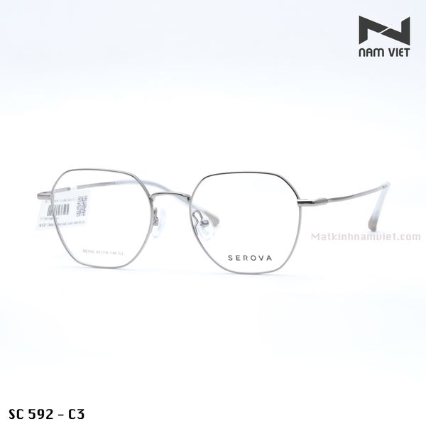 Gọng Kính Lục Giác Thời Trang SEROVA Eyewear Glasses SC-592 Chính Hãng – Mắt Kính Nam Việt