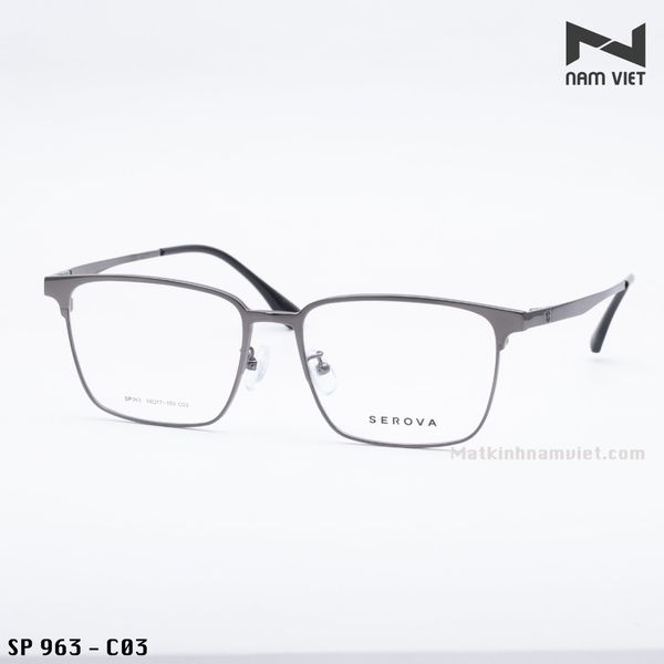 Gọng Kính Vuông Titanium Thời Trang SEROVA Eyewear Glasses SG593 – Mắt Kính Nam Việt