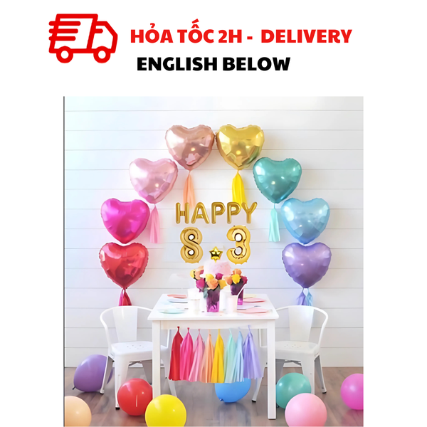 Bộ Bóng HAPPY 8-3, Bóng Tim Trang Trí Ngày Quốc Tế Phụ Nữ 8/3 WMD23 ...