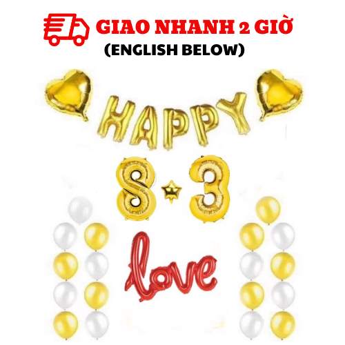 Bộ Bóng HAPPY 8-3 và Chữ Love Trang Trí Ngày Quốc Tế Phụ Nữ 8/3 WMD18 ...