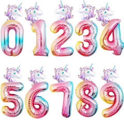Combo Unicorn Number Balloons 70cm bse28 – Party Vui
