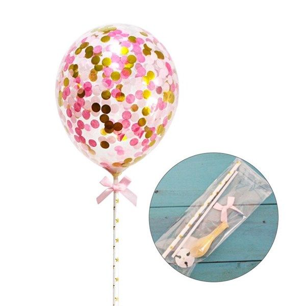 Bong bóng cắm bánh - Confetti Balloon Cake Topper – Party Vui