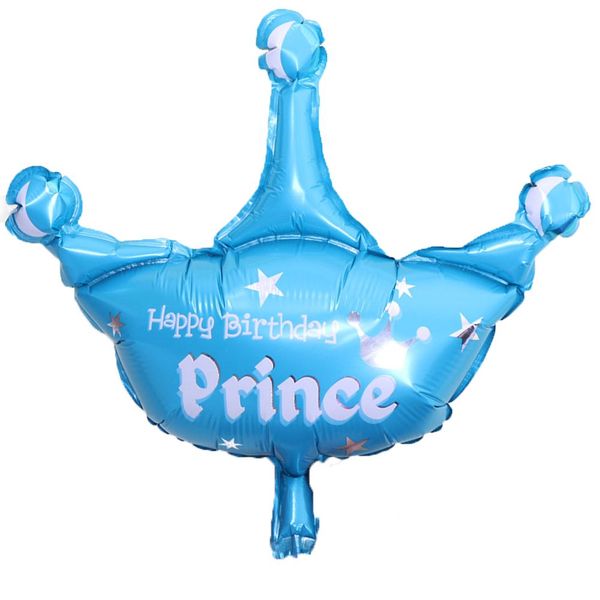 Blue crown prince foil balloon – Party Vui