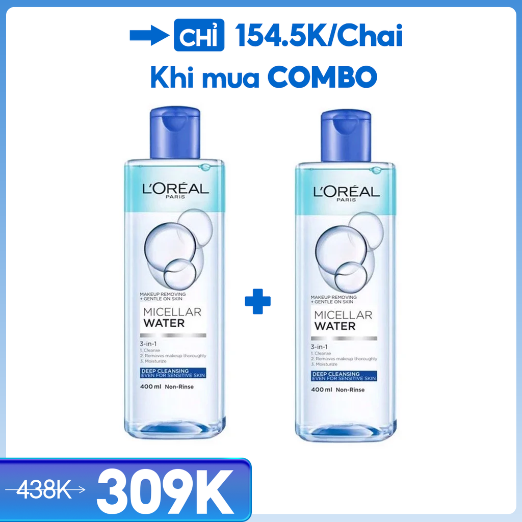 Mua Ngay Nước Tẩy Trang L'Oreal 3-in-1 Micellar Water Chính Hãng 100% – THẾ GIỚI SKINFOOD