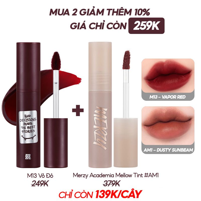Son Kem Siêu Lì, Mịn Môi Merzy Noir In The Mellow Tint – THẾ GIỚI SKINFOOD
