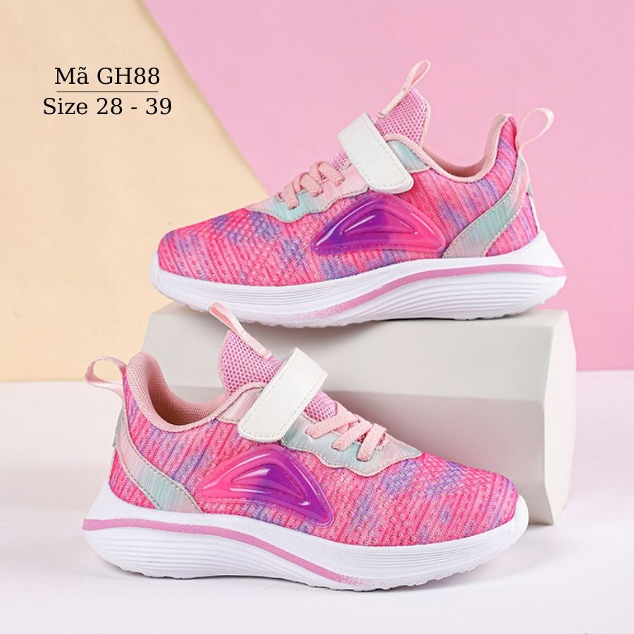 Giày thể thao cho bé gái 4 - 12 tuổi màu hồng siêu nhẹ kháng khuẩn GH8 ...
