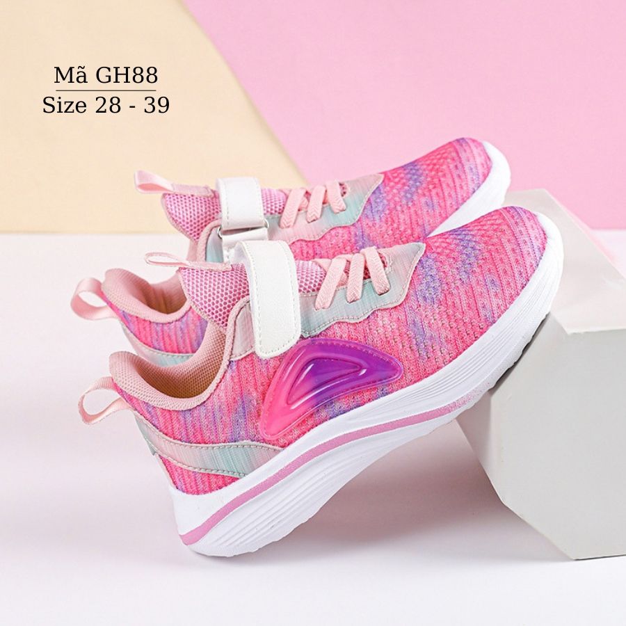 Giày thể thao cho bé gái 4 - 12 tuổi màu hồng siêu nhẹ kháng khuẩn GH8 ...