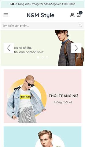 Thiết kế website Thời trang - k&m style | Themes Store Haravan