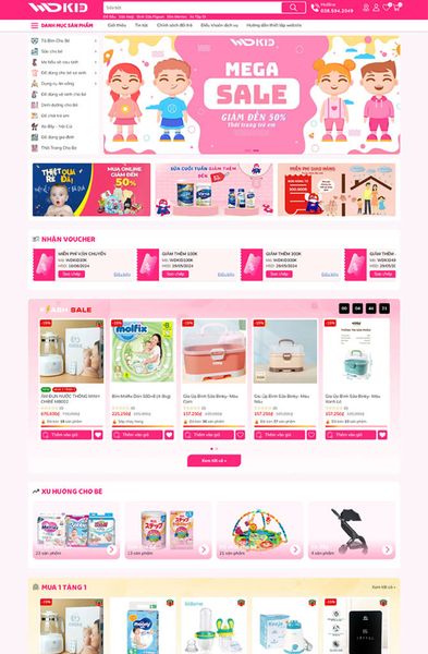 Thiết kế website Mẹ và bé - Wd Kid | Themes Store Haravan