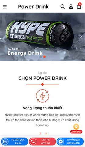 Thiết kế web Ẩm thực / Ăn uống - Power Drink | Themes Store Haravan
