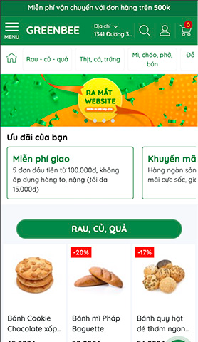 Thiết kế web Ẩm thực / Ăn uống - GreenBee | Themes Store Haravan