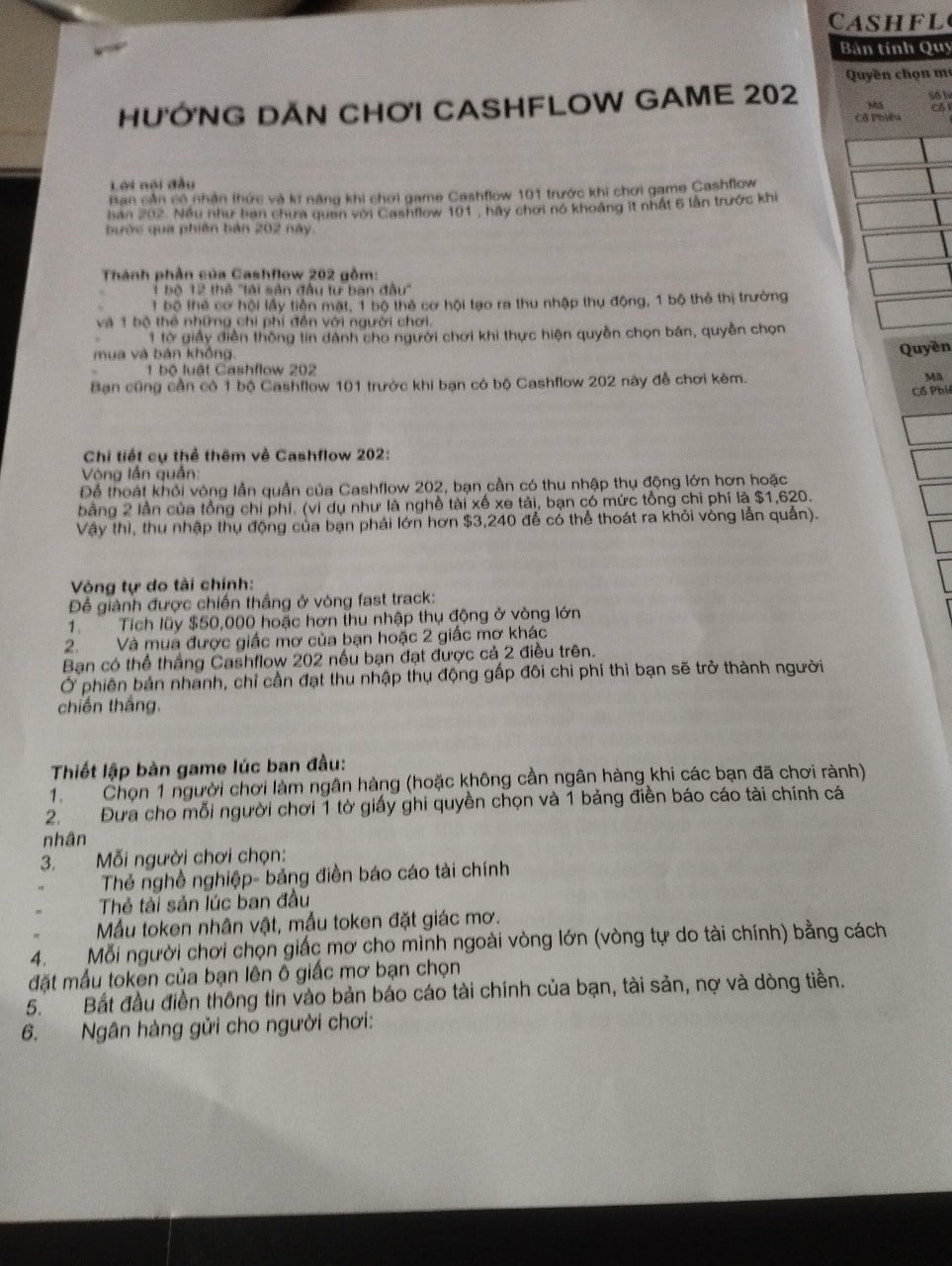 CASHFLOW 202 BẢN TIẾNG ANH/TIẾNG VIỆT - Boardgame tài chính – Thế Giới ...