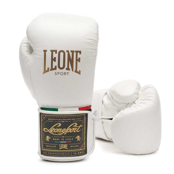 Găng Tay Leone Orlando Tricolore Boxing Gloves Velcro - White | Boxing ...
