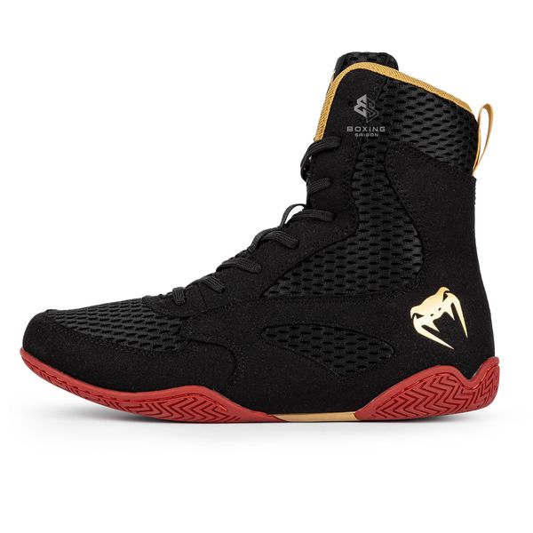 Giày Venum Contender Boxing Shoes - Black/Gold/Red | Saigon Sport