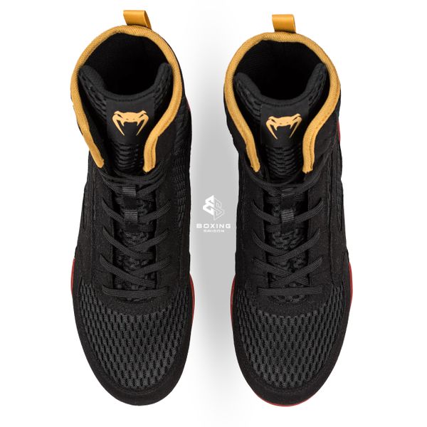 Giày Venum Contender Boxing Shoes - Black/Gold/Red | Saigon Sport