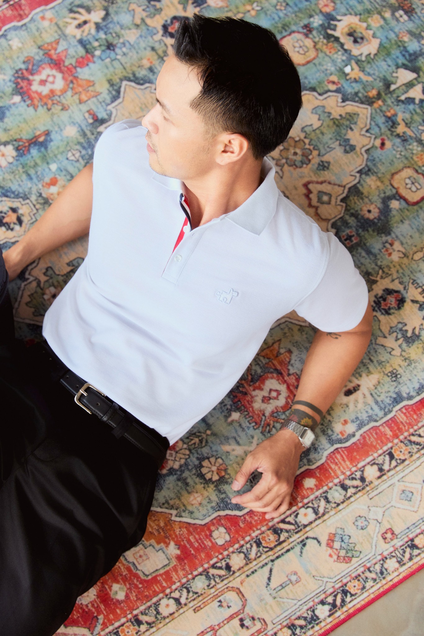 Áo Polo Collage Piece White – SomeHow